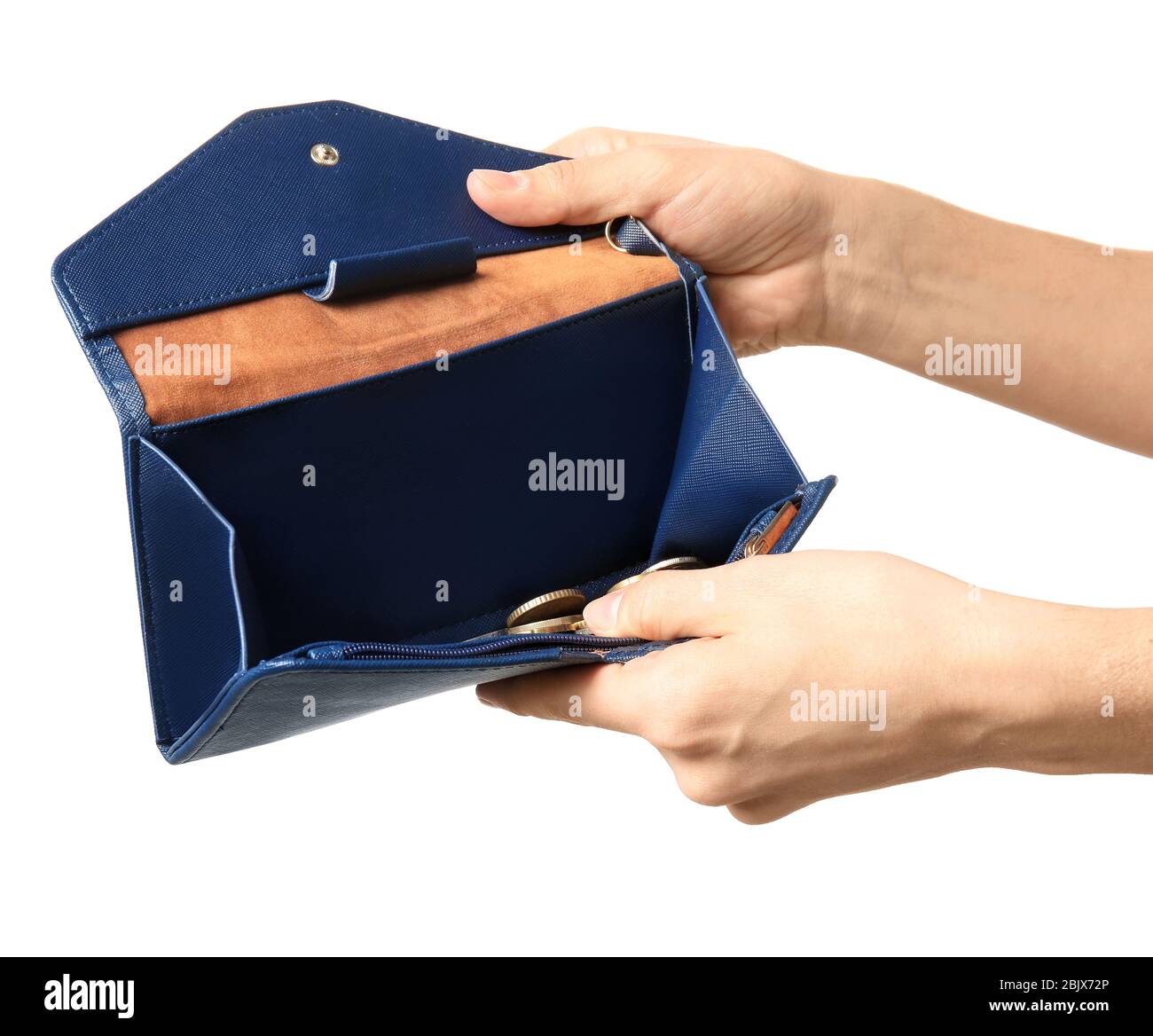 Hand woman holding wallet Cut Out Stock Images & Pictures - Alamy