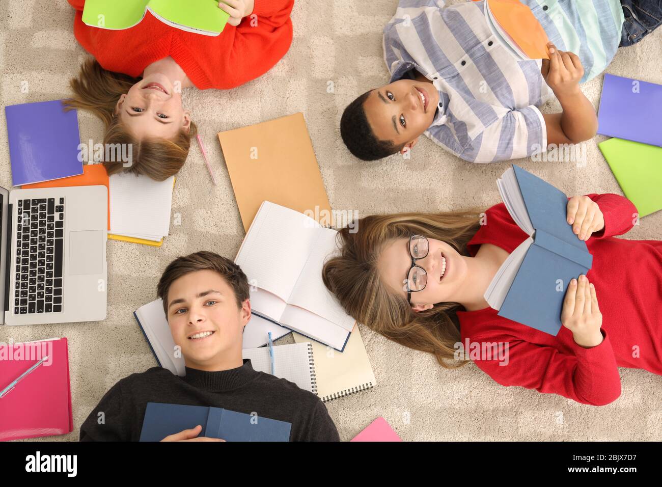 Child doing homework top view hi-res stock photography and images - Alamy