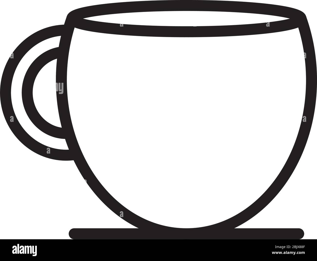 user interface concept, coffee mug icon over white background, line ...