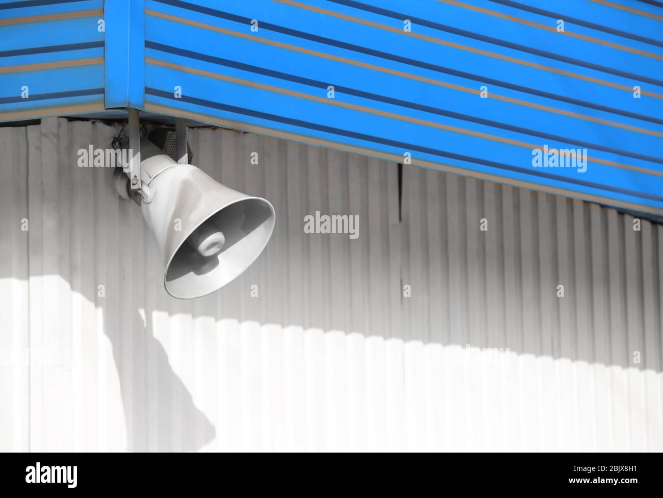 Megaphone on building outdoors Stock Photo - Alamy