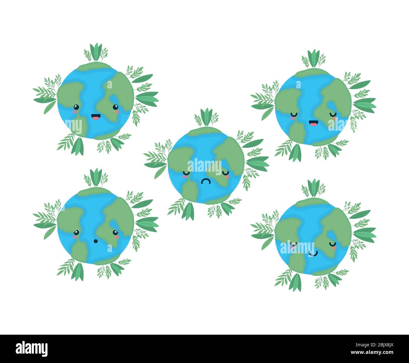 Worlds cartoons set with leaves vector design Stock Vector Image & Art ...