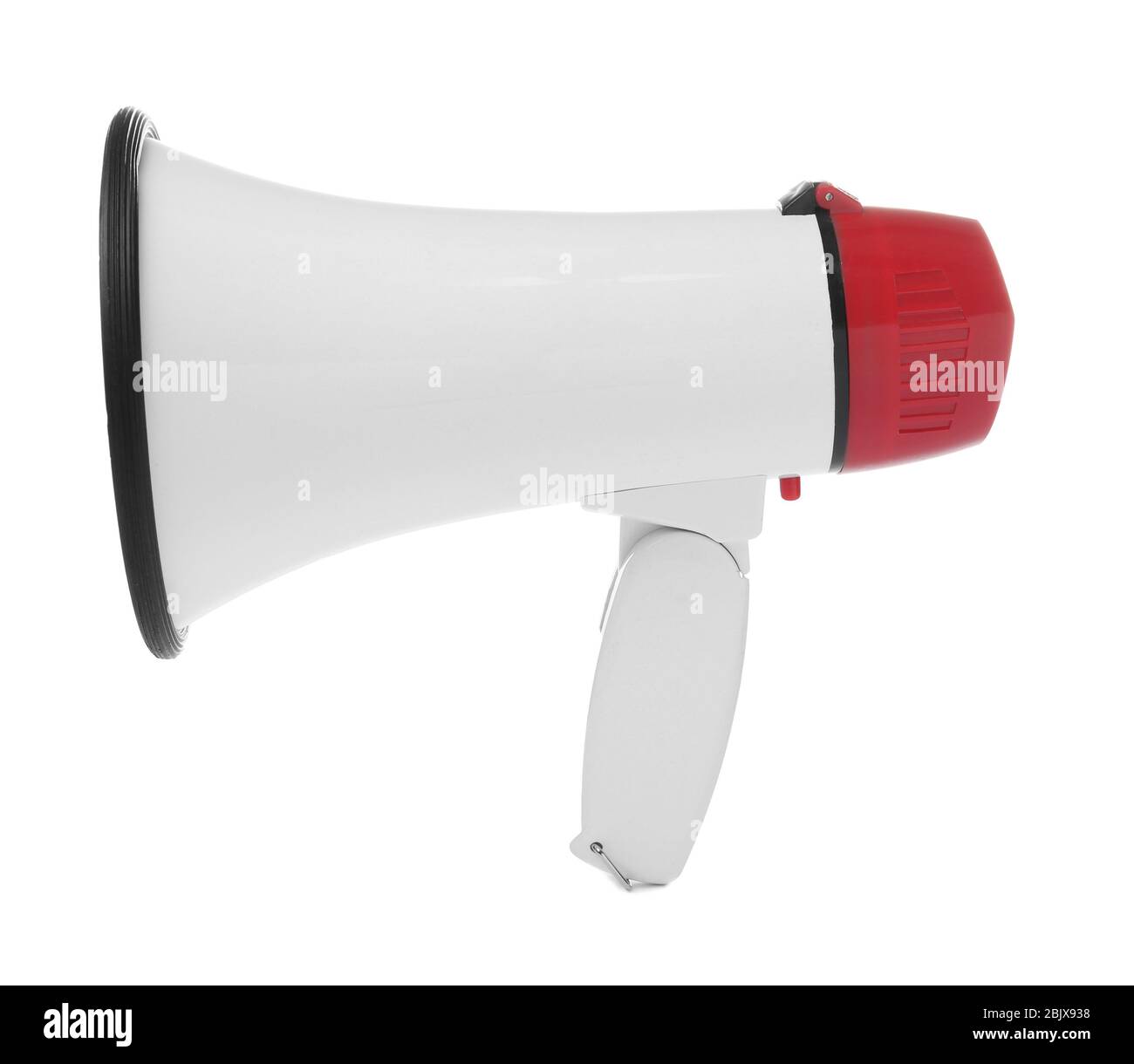 Electronic megaphone on white background Stock Photo - Alamy