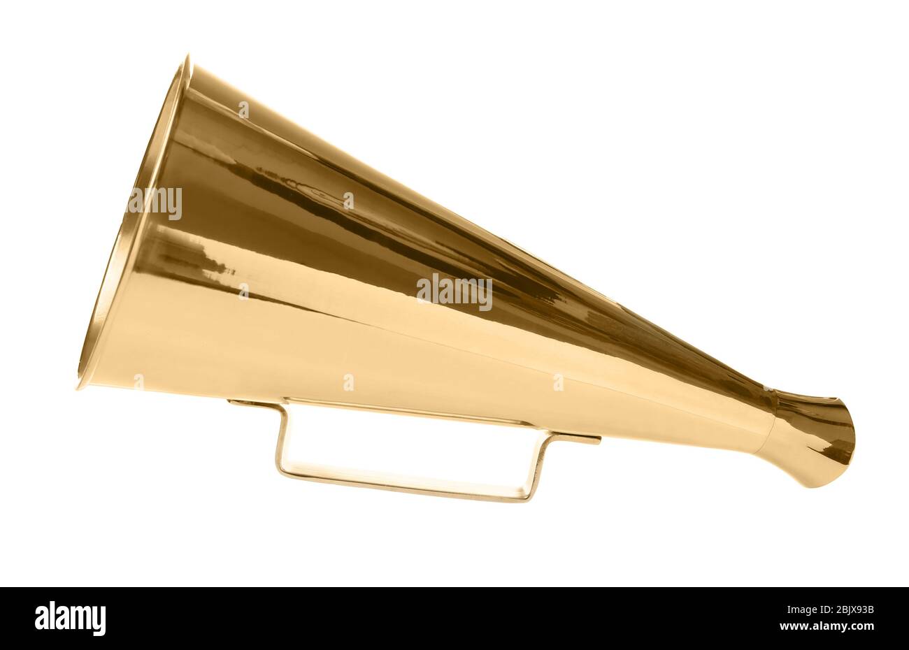 Vintage megaphone on white background Stock Photo - Alamy