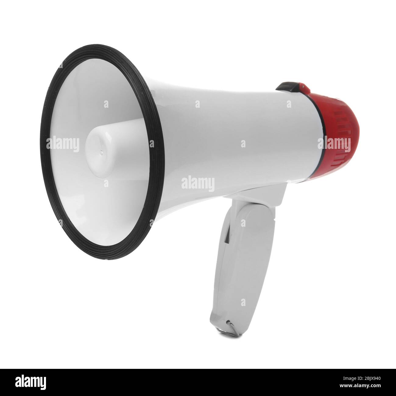 Electronic megaphone on white background Stock Photo - Alamy