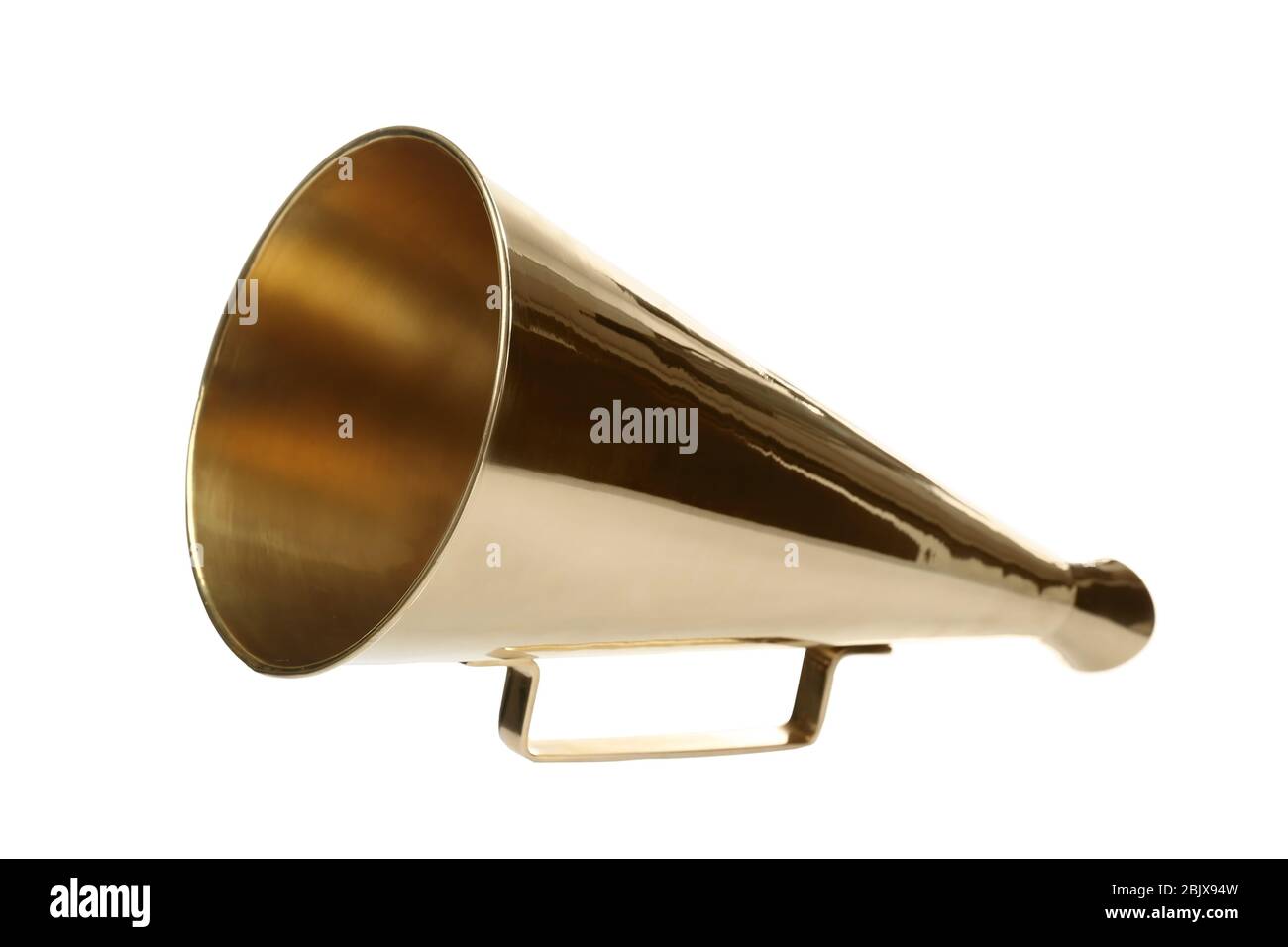 Vintage megaphone on white background Stock Photo - Alamy