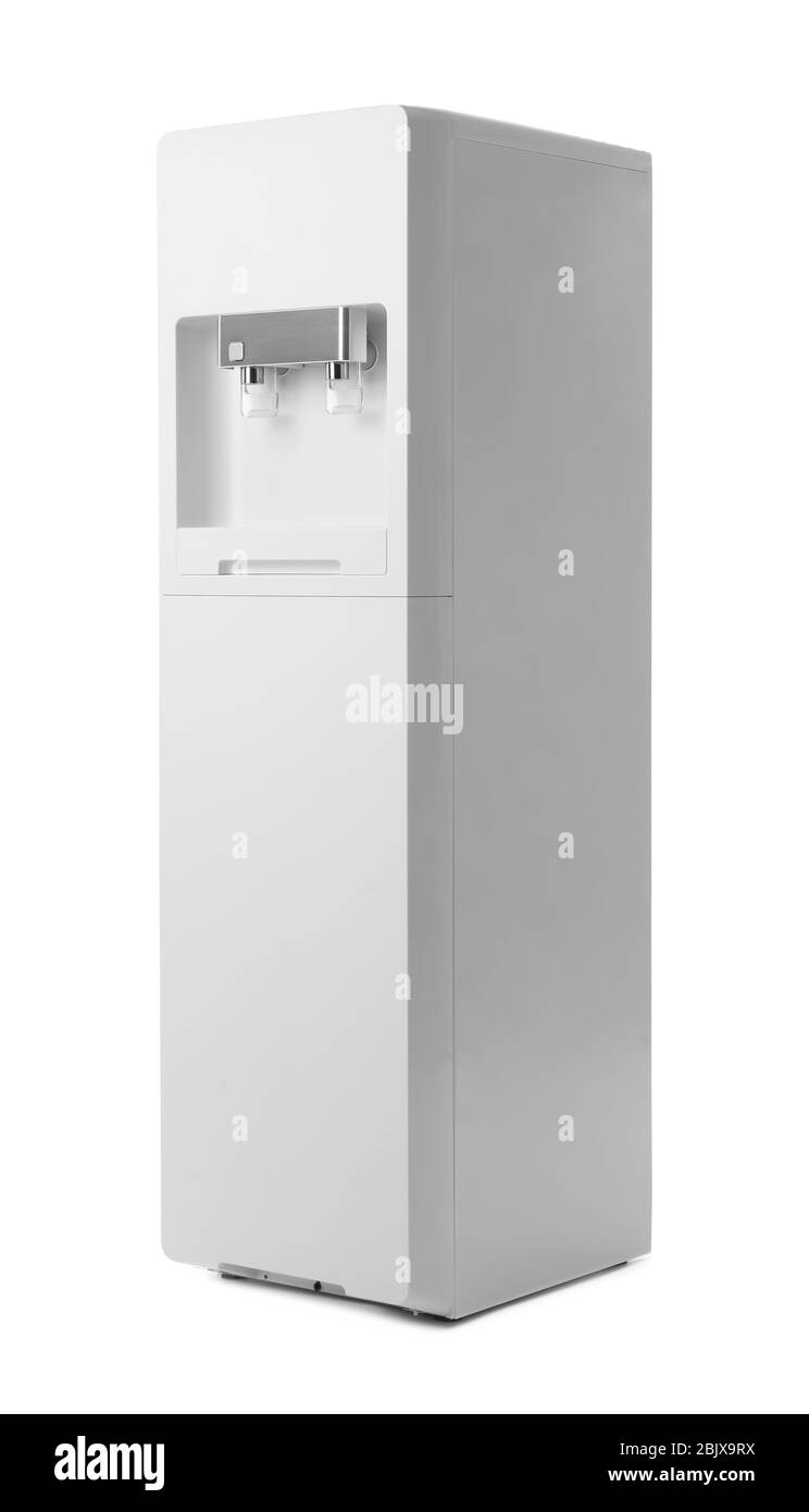 Modern water cooler on white background Stock Photo - Alamy