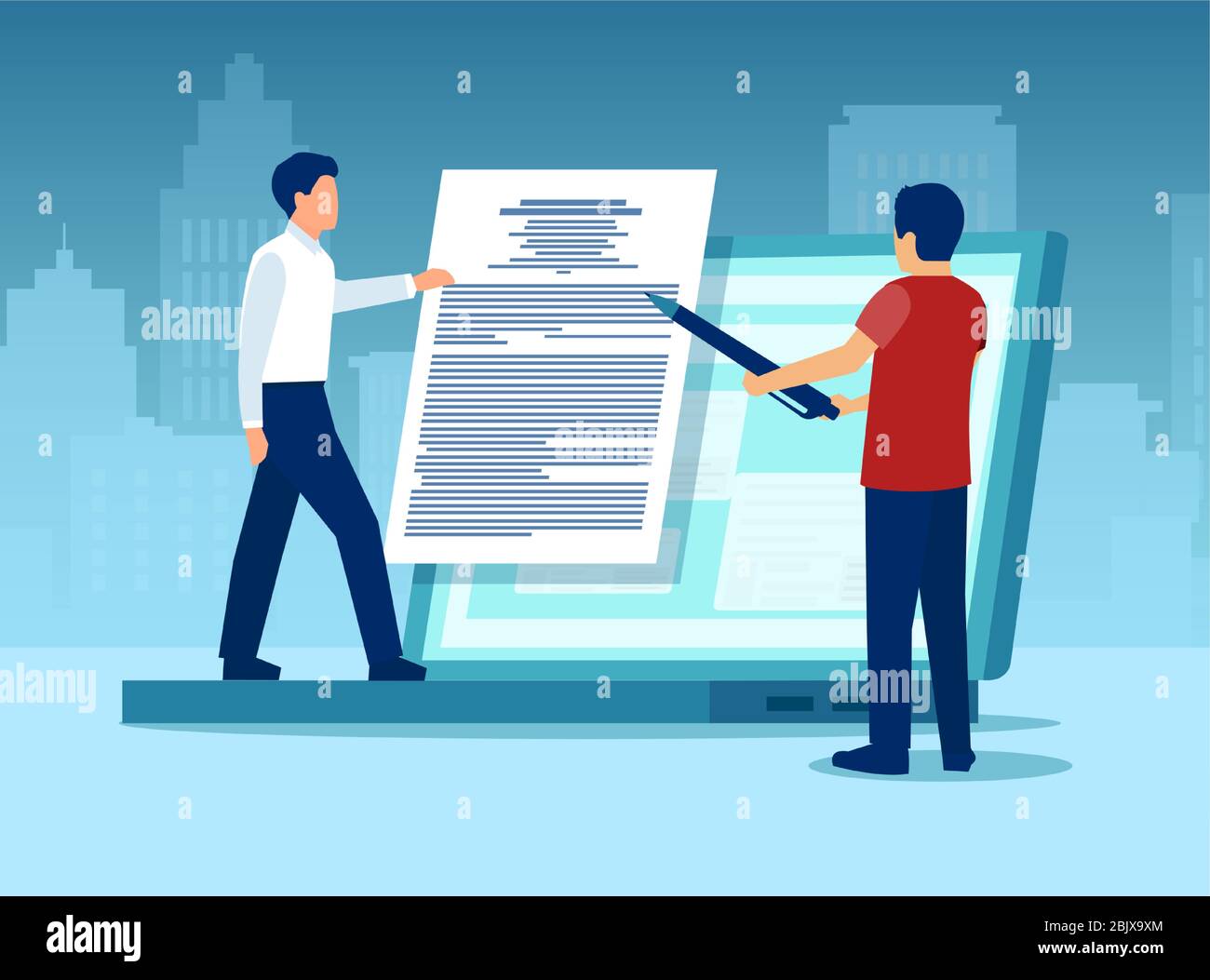 Signing for a delivery Stock Vector Images - Alamy