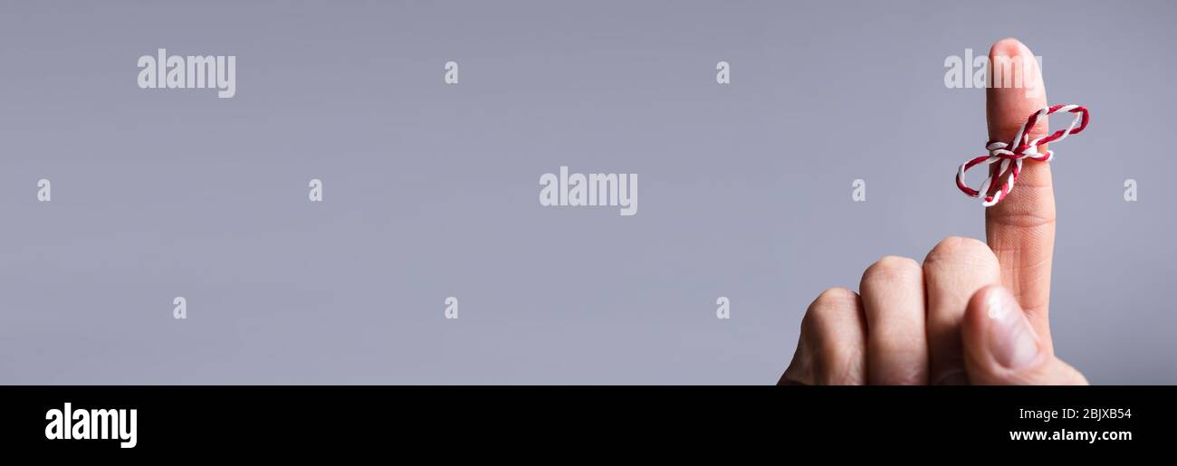 String On Person Finger For Important Memory Stock Photo - Alamy