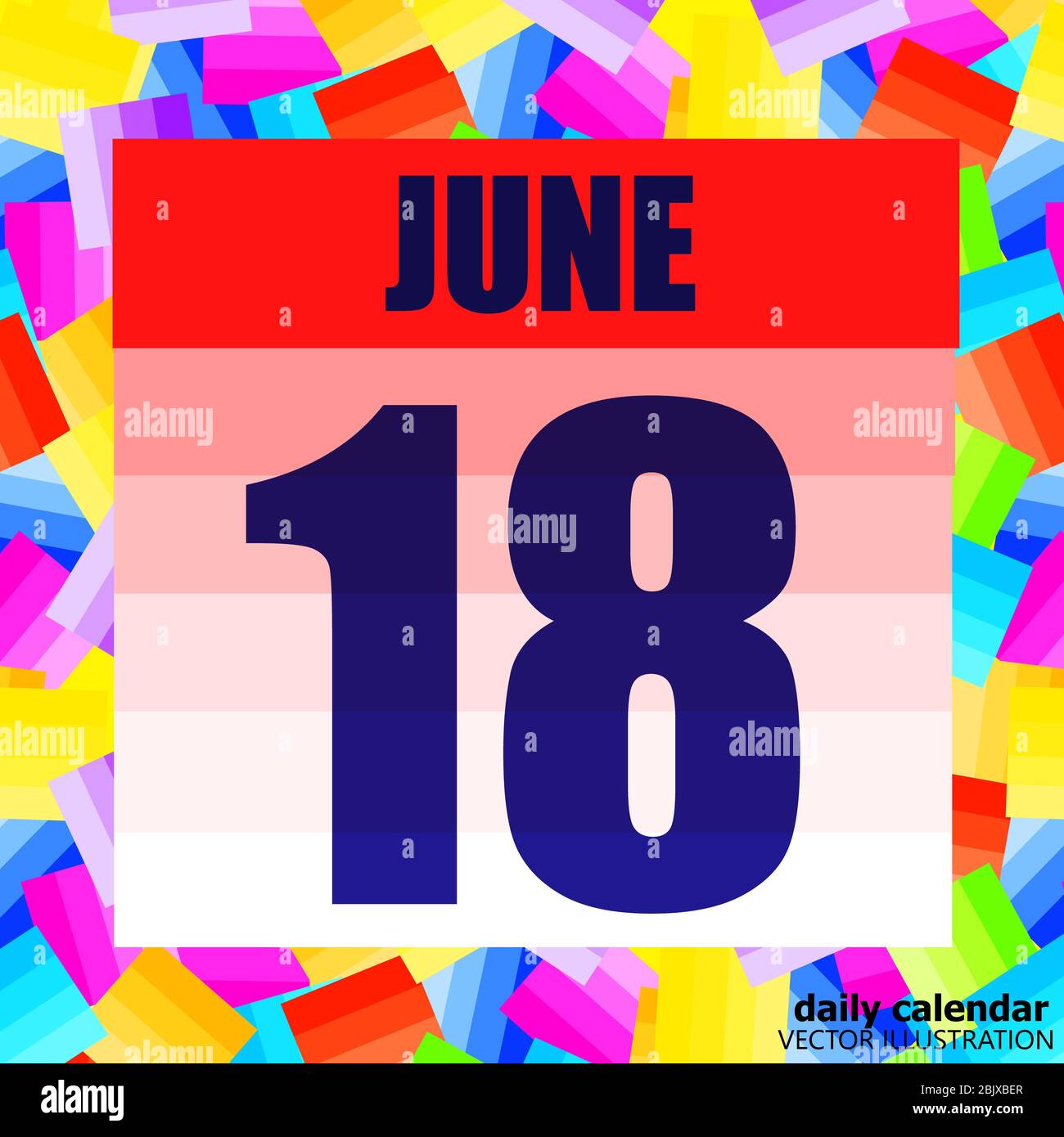 June 18 icon. For planning important day. Banner for holidays and ...
