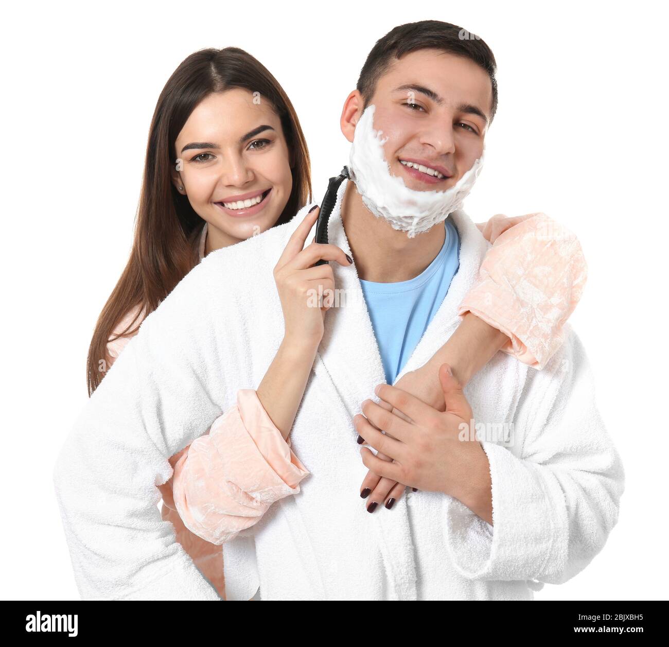 Woman boyfriend shave Cut Out Stock Images & Pictures - Alamy