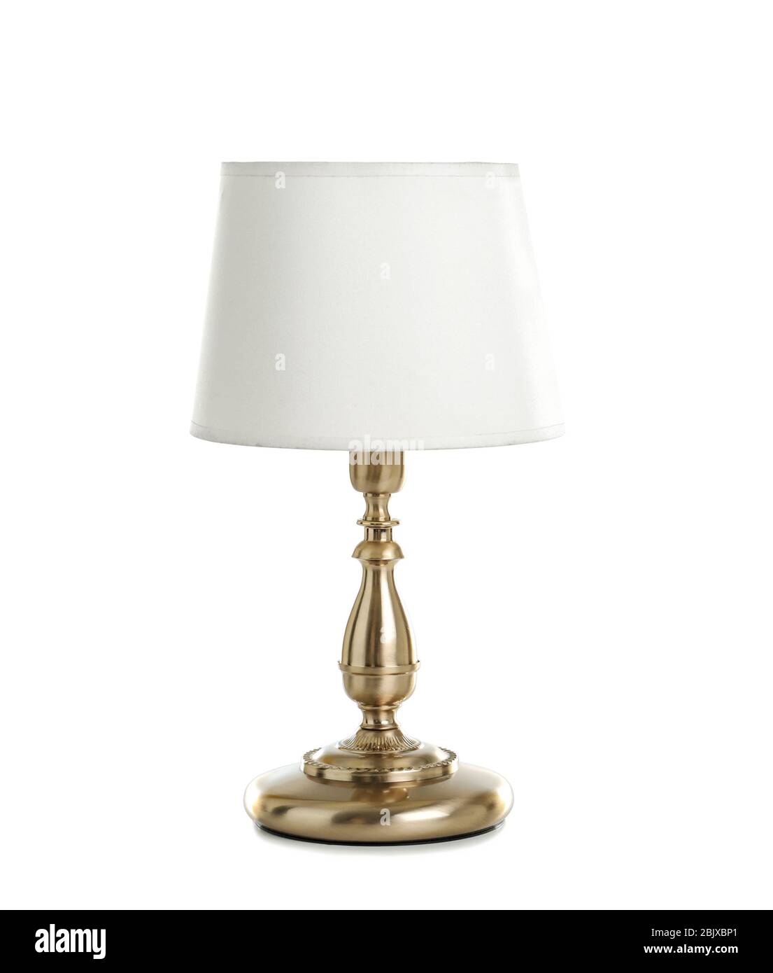 Elegant table lamp on white background Stock Photo - Alamy