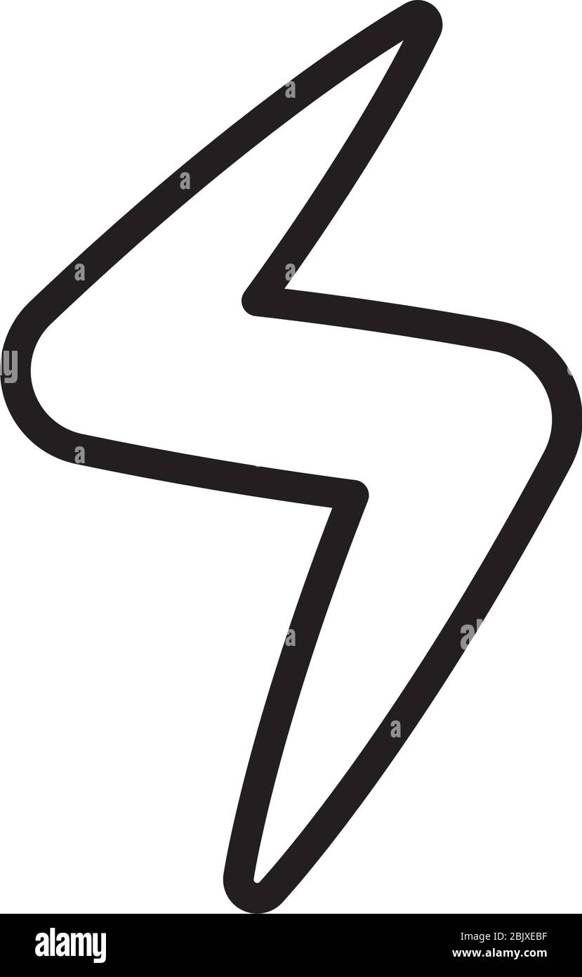 user interface concept, thunder icon over white background, line style ...