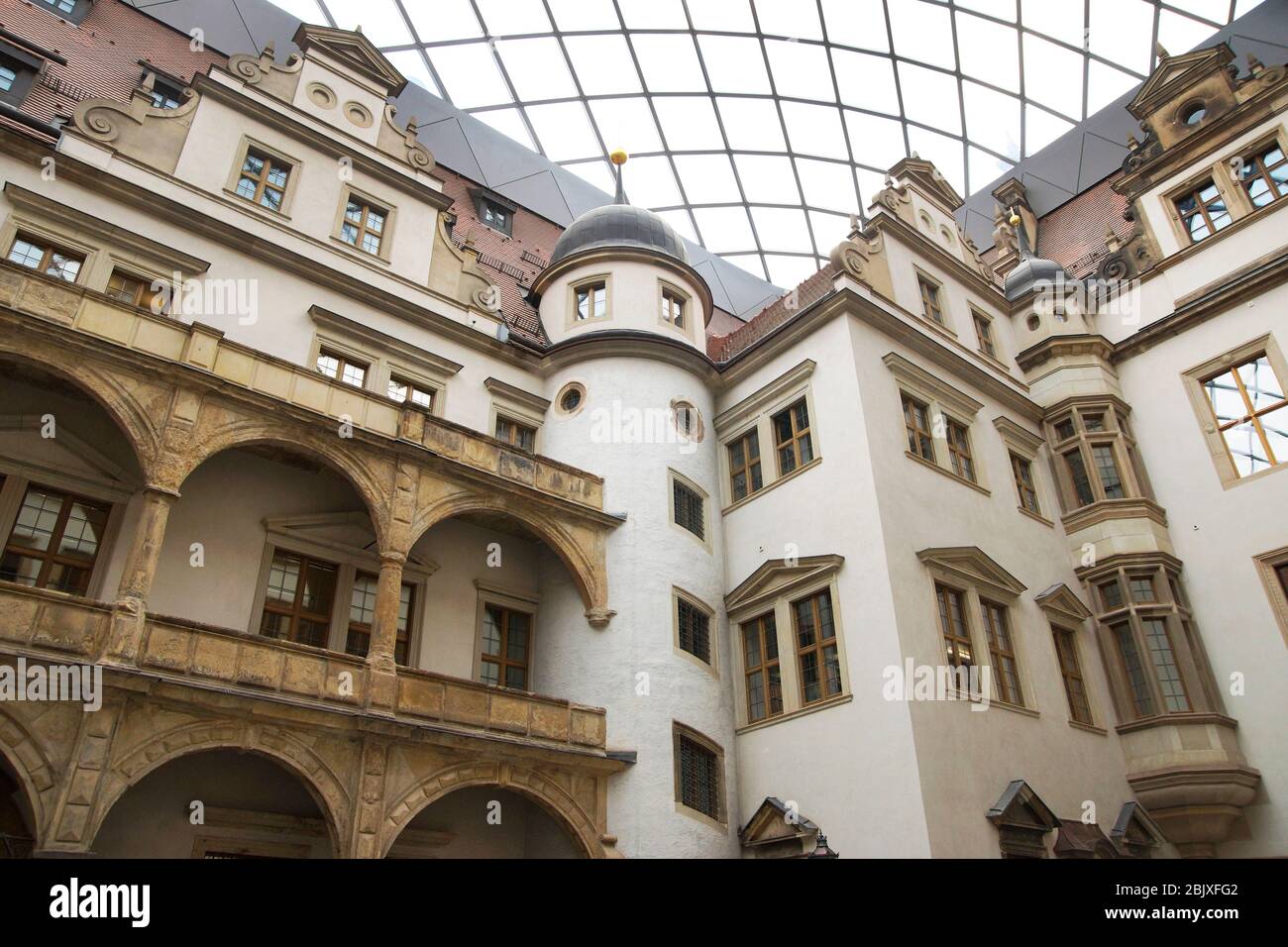 Enclosed western courtyard of Dresden Castle Stock Photo - Alamy