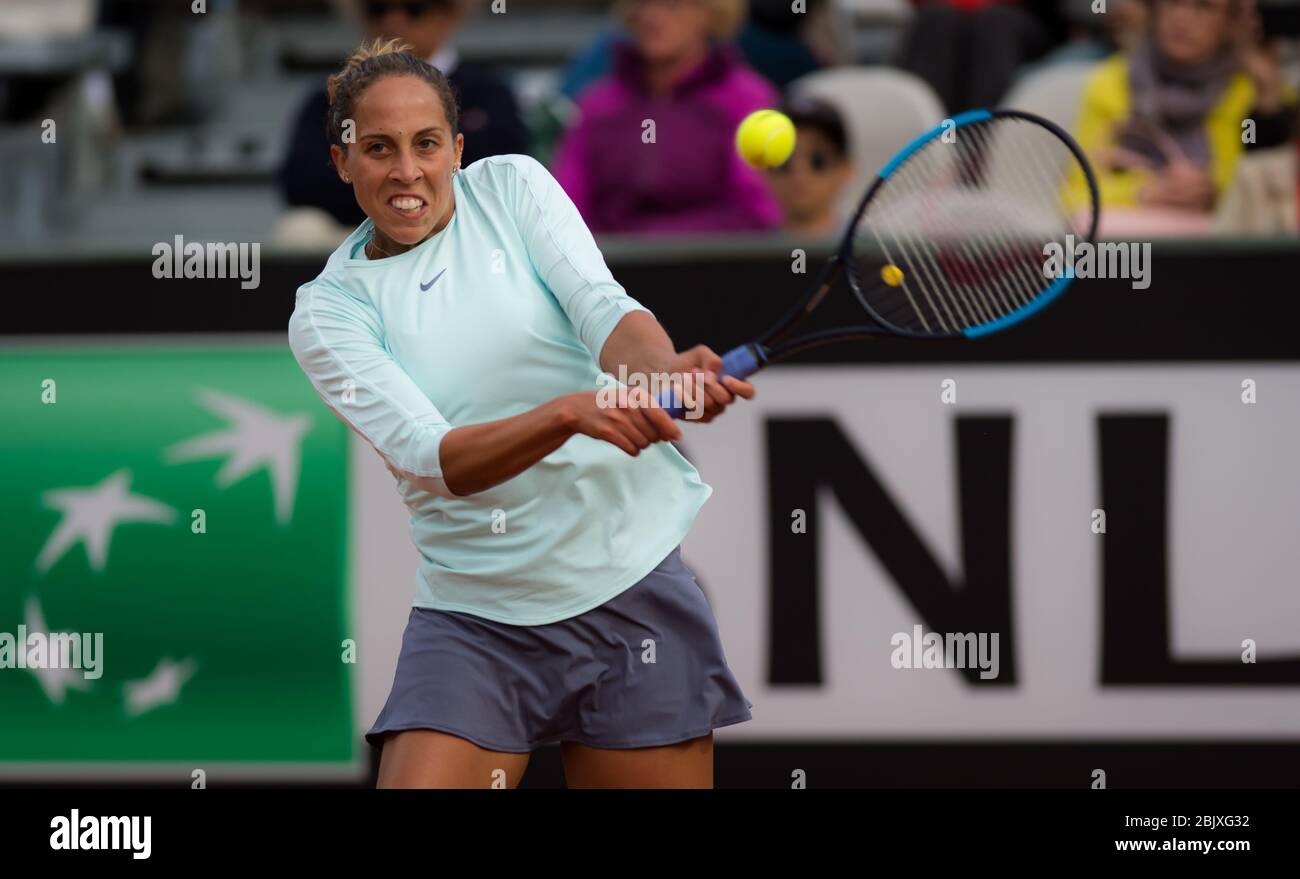Madison Keys of the United States in action during her first-round ...