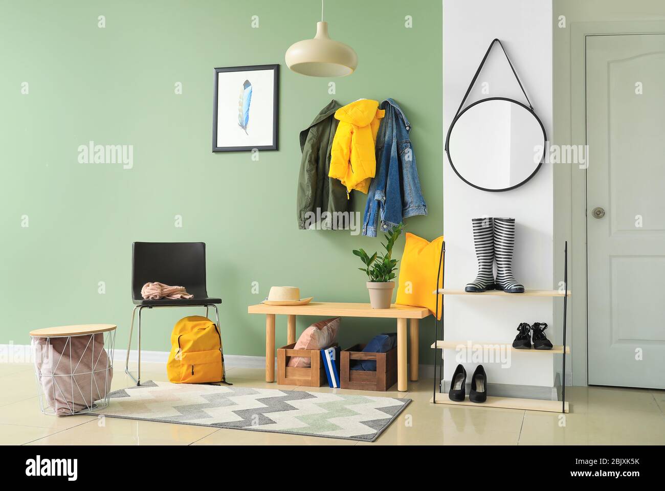 Stylish interior of modern hall Stock Photo - Alamy