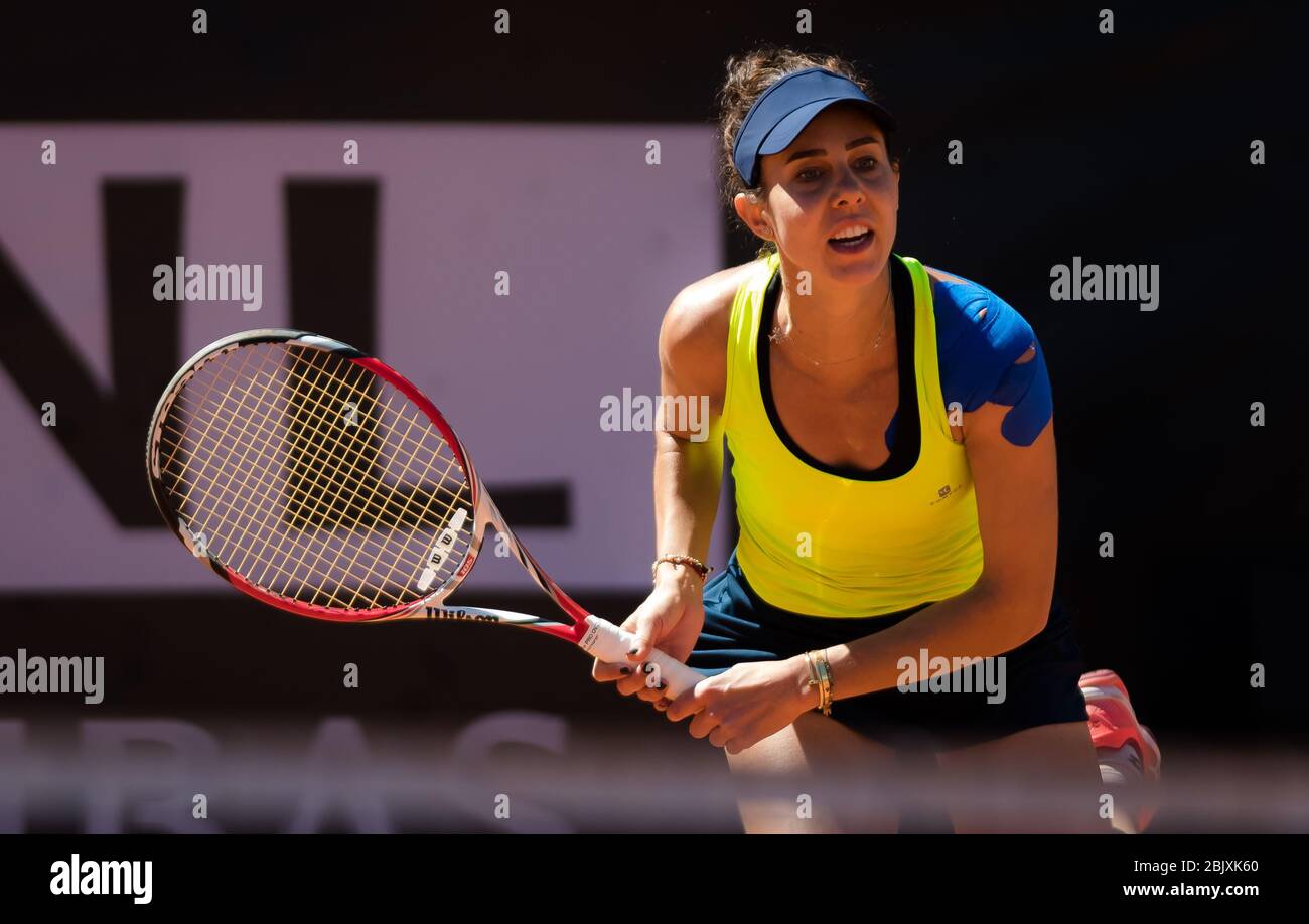 Mihaela Buzarnescu of Romania in action during her second-round match ...