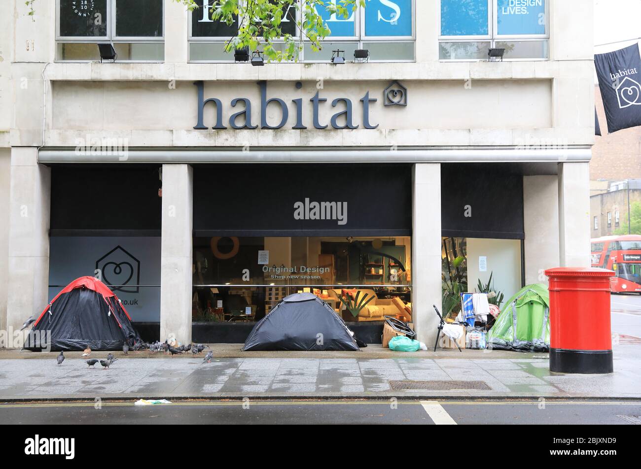 Tents set up by homeless people under shelter outside Habitat on TCR in ...