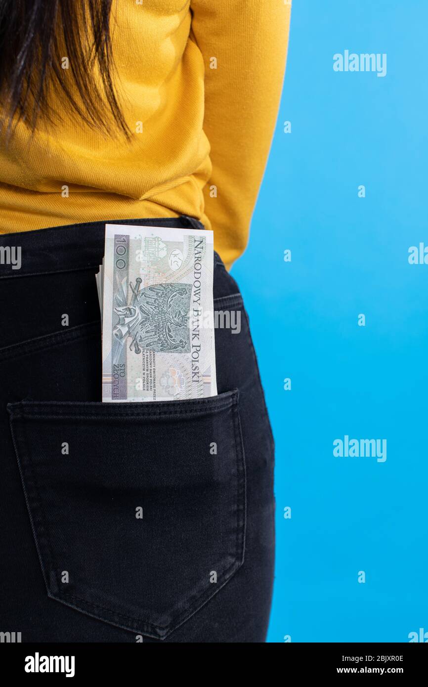 A cash file in the back pocket is a sign of financial wealth Stock ...