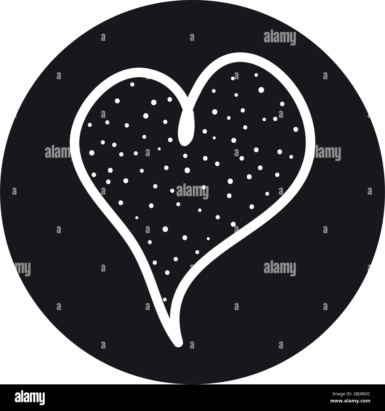 heart with points design over white background, line block style ...