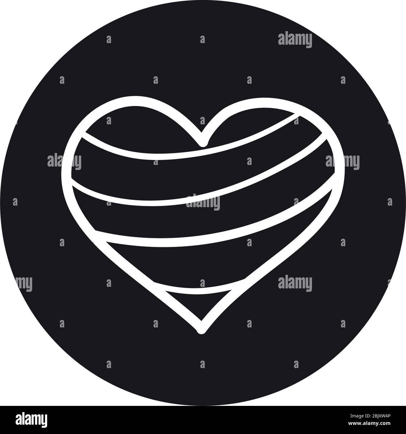 heart with cute lines design over white background, line block style ...