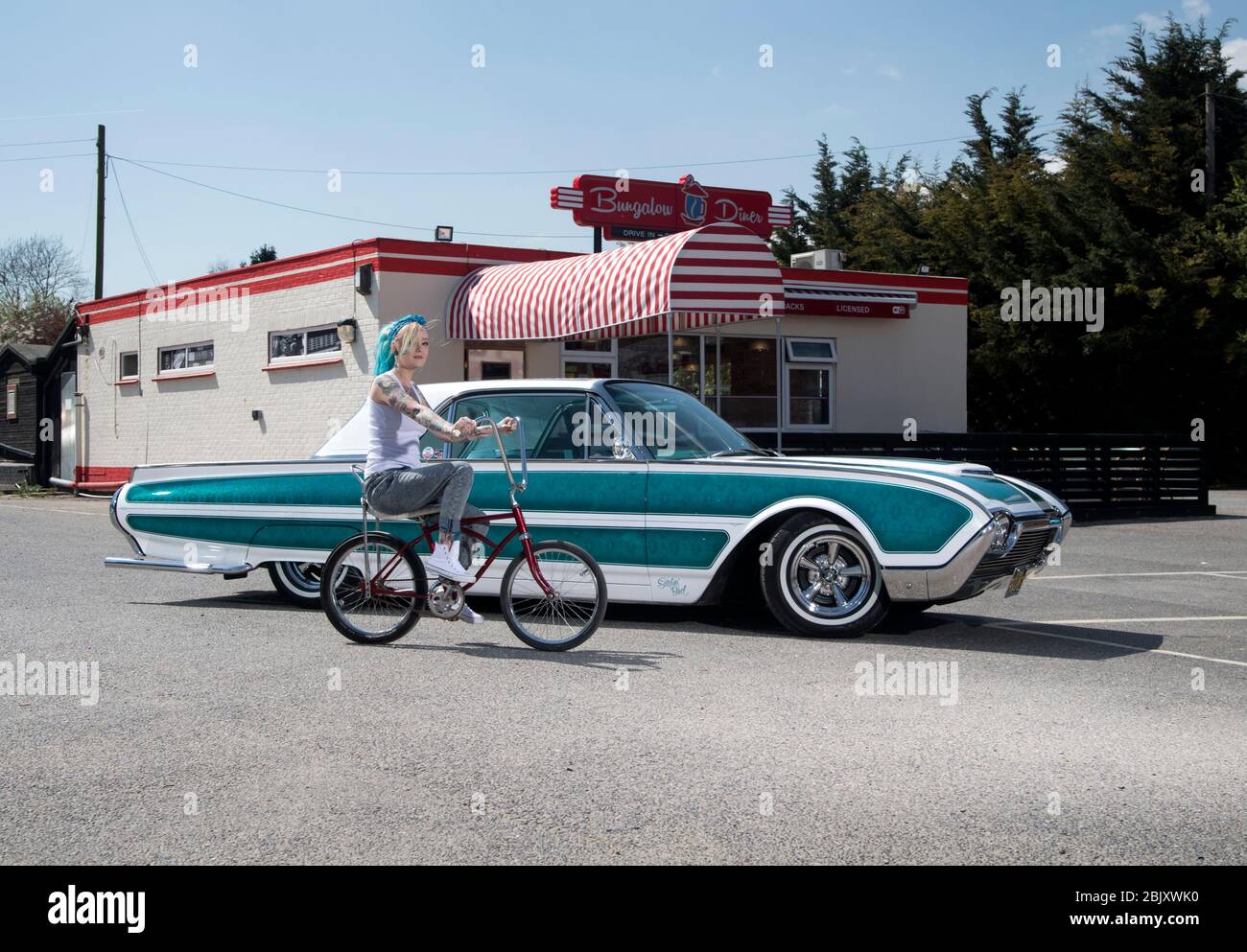 Hot rod car girl hi-res stock photography and images - Alamy