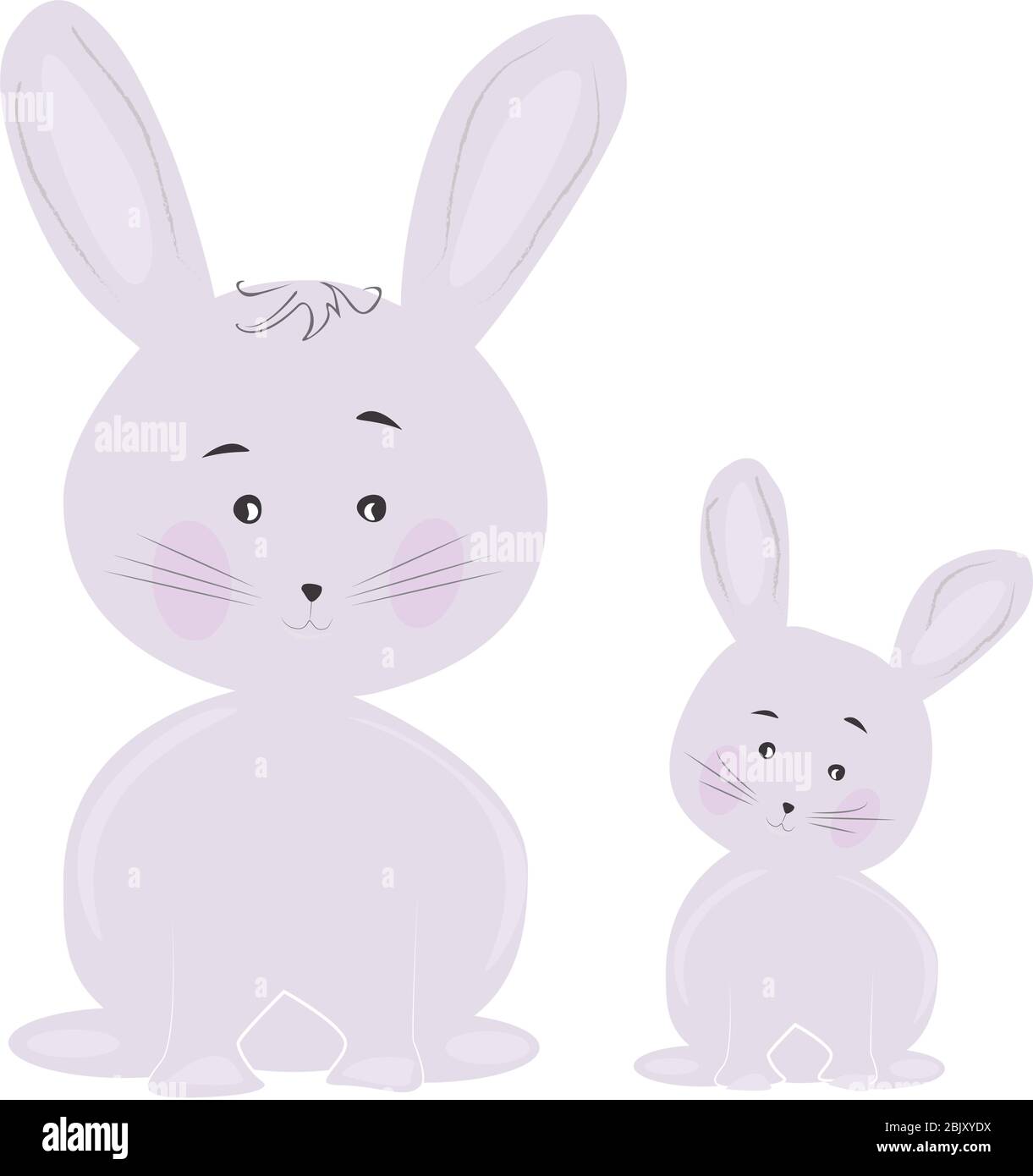 Cute animal rabbits baby and mom vector illustration Stock Vector Image ...