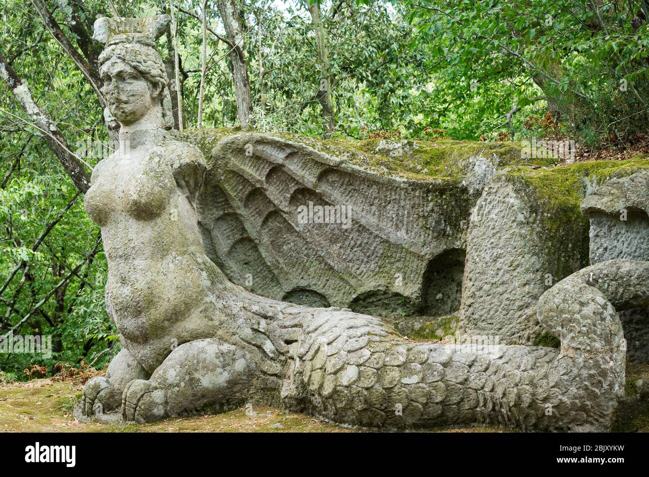 Winged half human creatures at the Monster Park, Parco dei Mostri, was ...