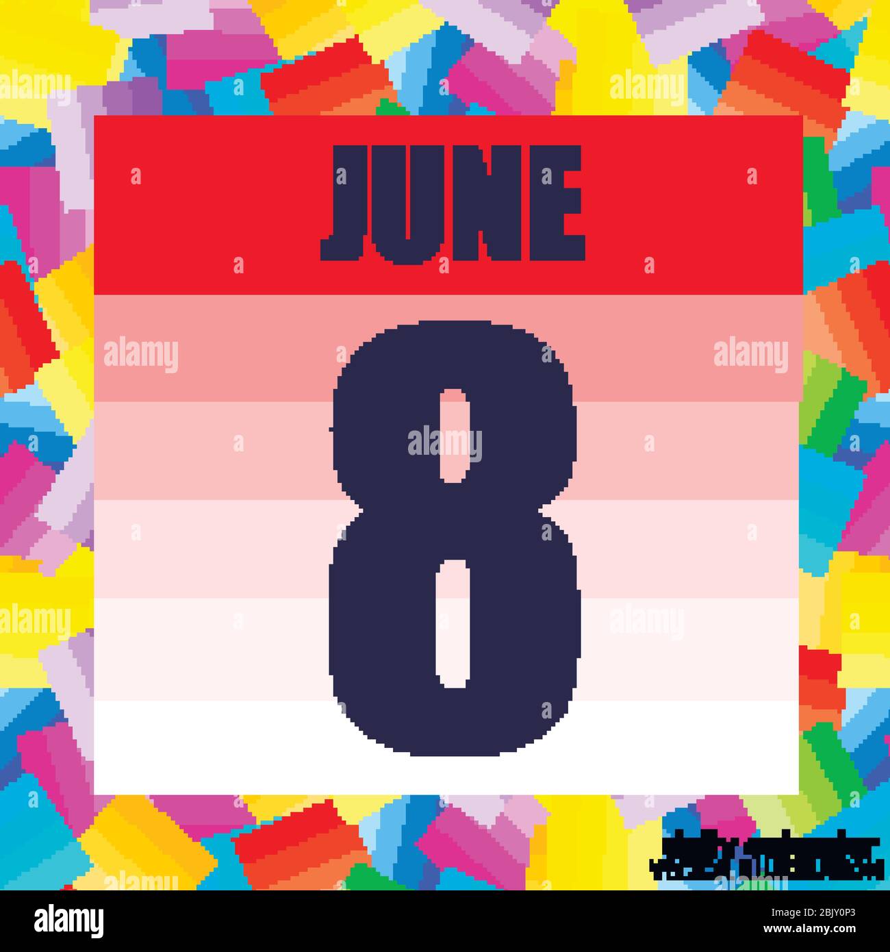 June 8 icon. For planning important day. Banner for holidays and ...