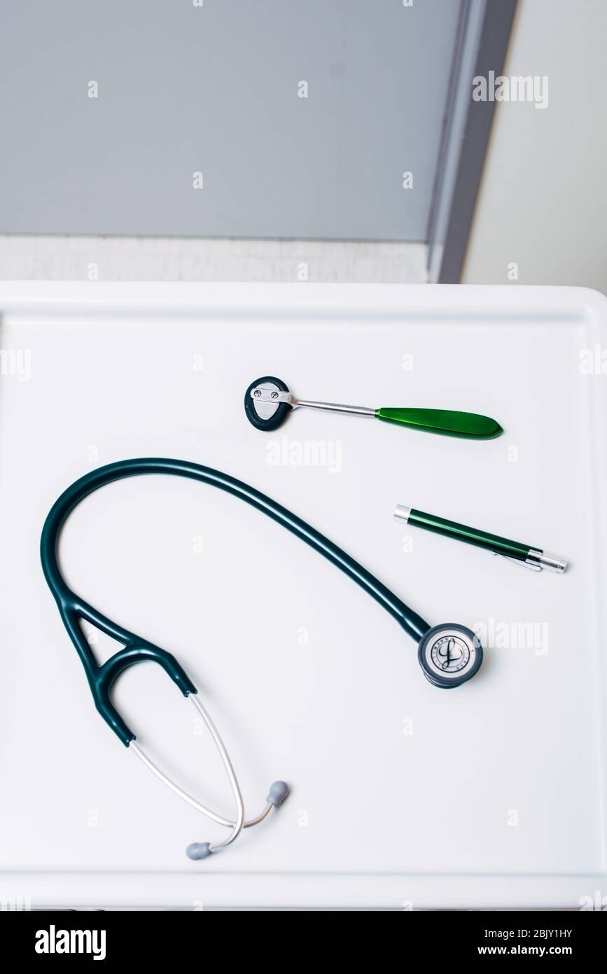 Top view medical stethoscope hi-res stock photography and images - Alamy