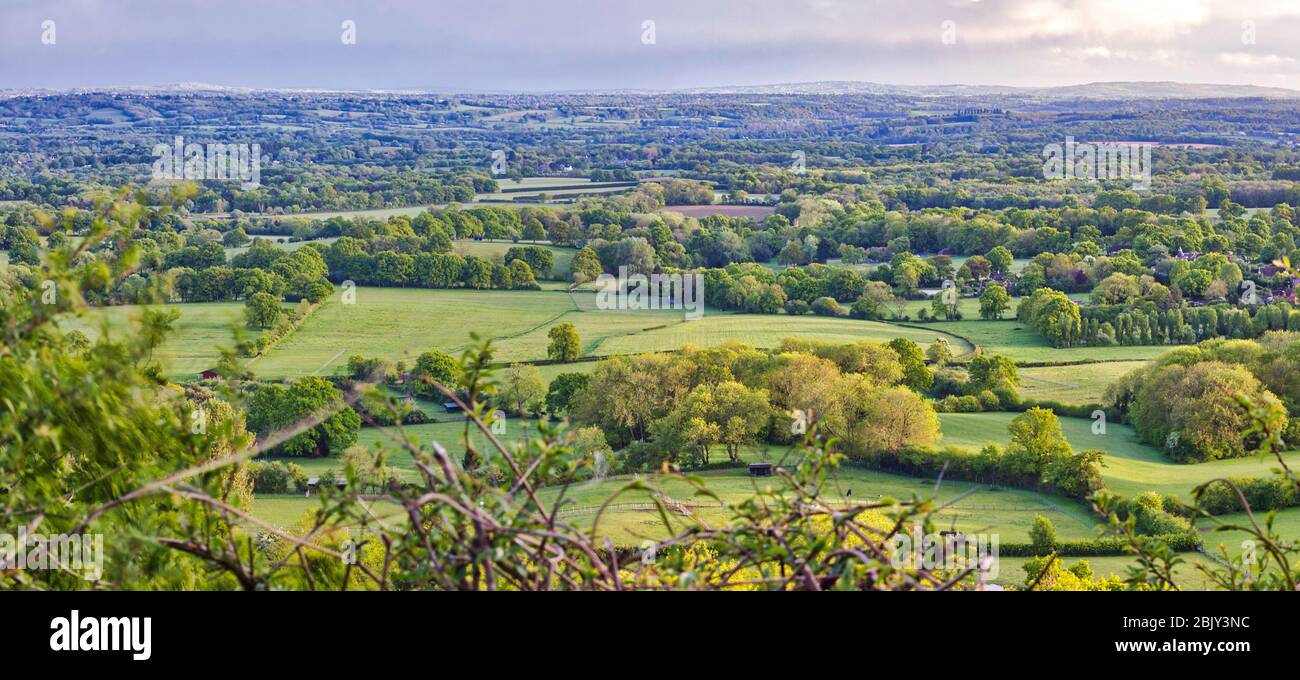 Farm lands across countryside landscape in Kent, England, UK Stock ...