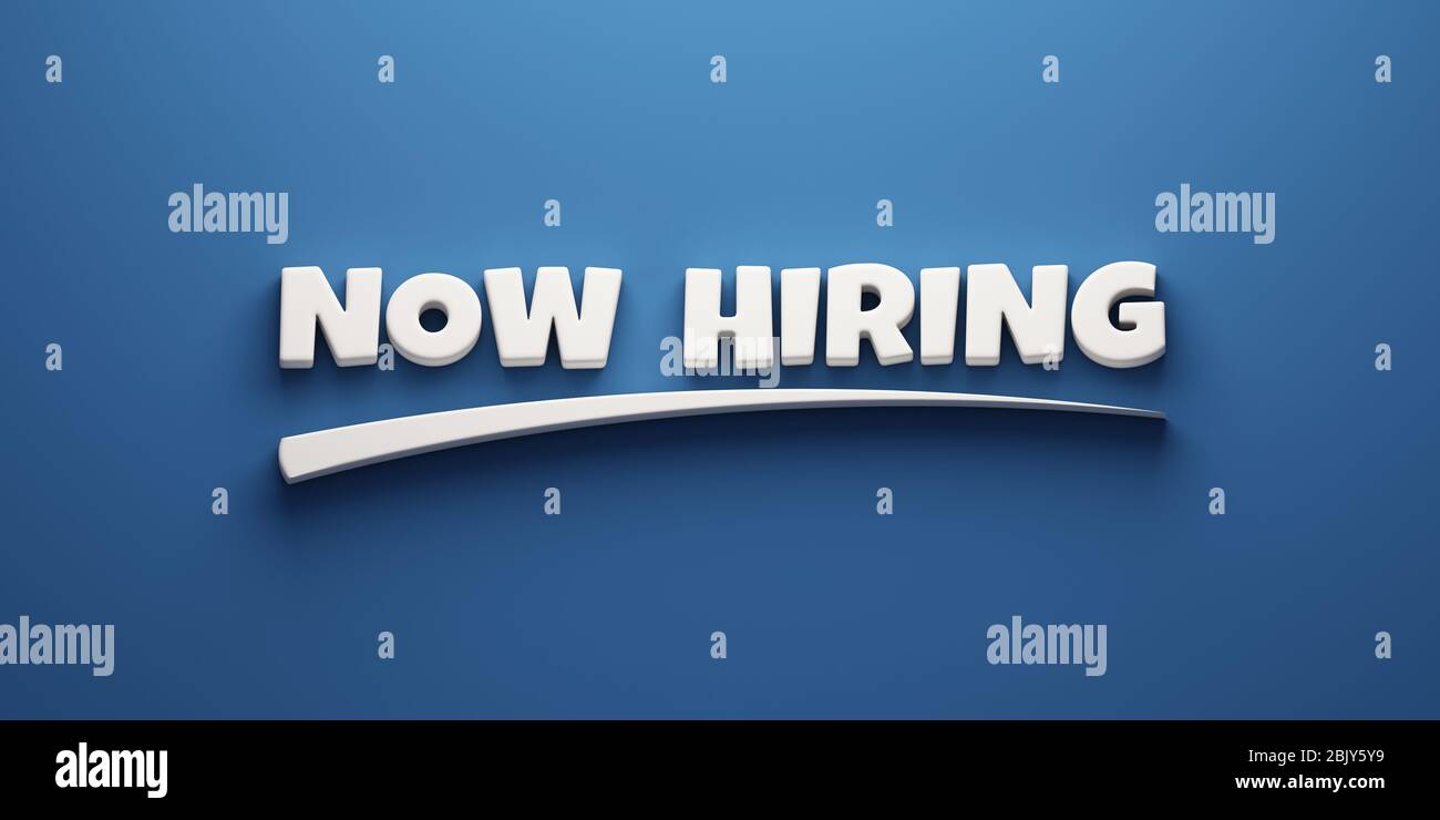 Now Hiring Writing. 3D Render Illustration Stock Photo - Alamy