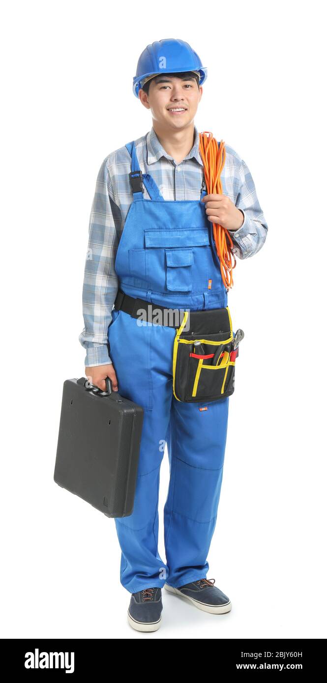 Electrician fixing electrical wiring Cut Out Stock Images & Pictures ...