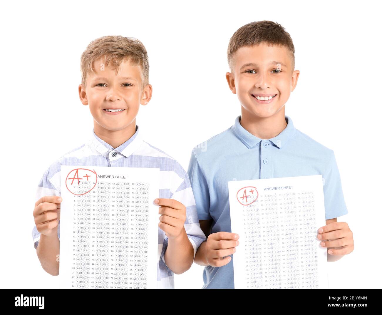 Happy Kids Taking A Test