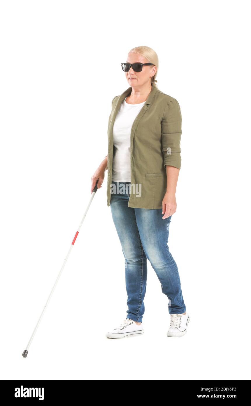 Blind person walking stick Cut Out Stock Images & Pictures - Alamy