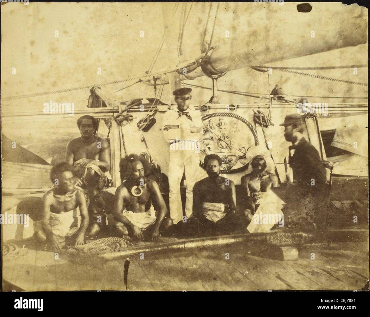 HMS Pelorus, at Vanua Levu, 1861 Stock Photo - Alamy