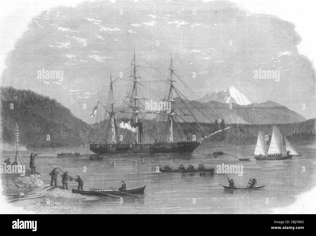 HMS Plumper (1848) at Port Harvey Stock Photo - Alamy