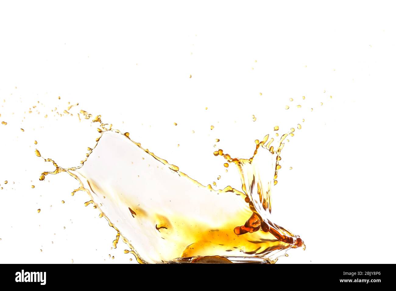 Splash of coffee on white background Stock Photo - Alamy