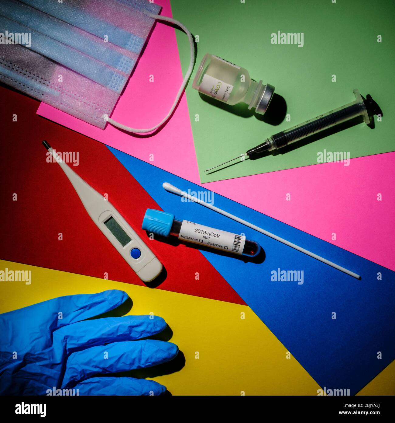 Colorful graphic layout of medical items Stock Photo - Alamy