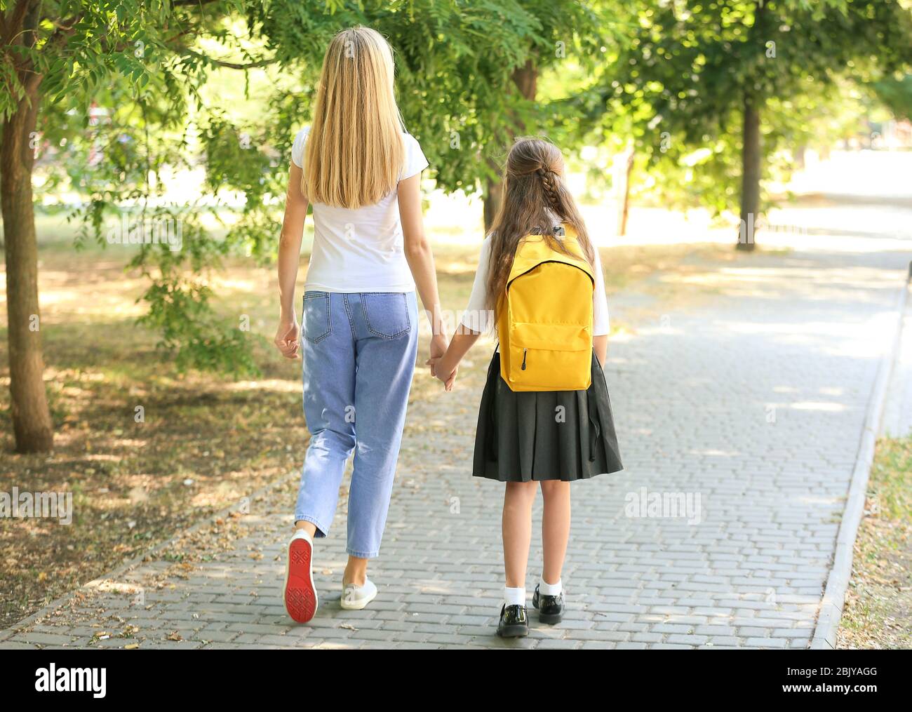 Little Girl Going To Kindergarten