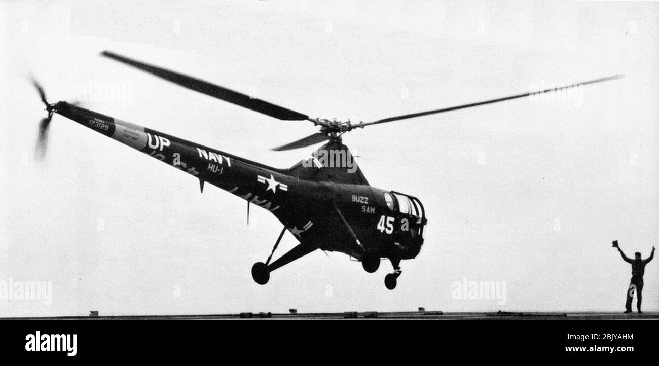HO3S-1 of HU-1 on USS Boxer (CVA-21) 1954 Stock Photo - Alamy