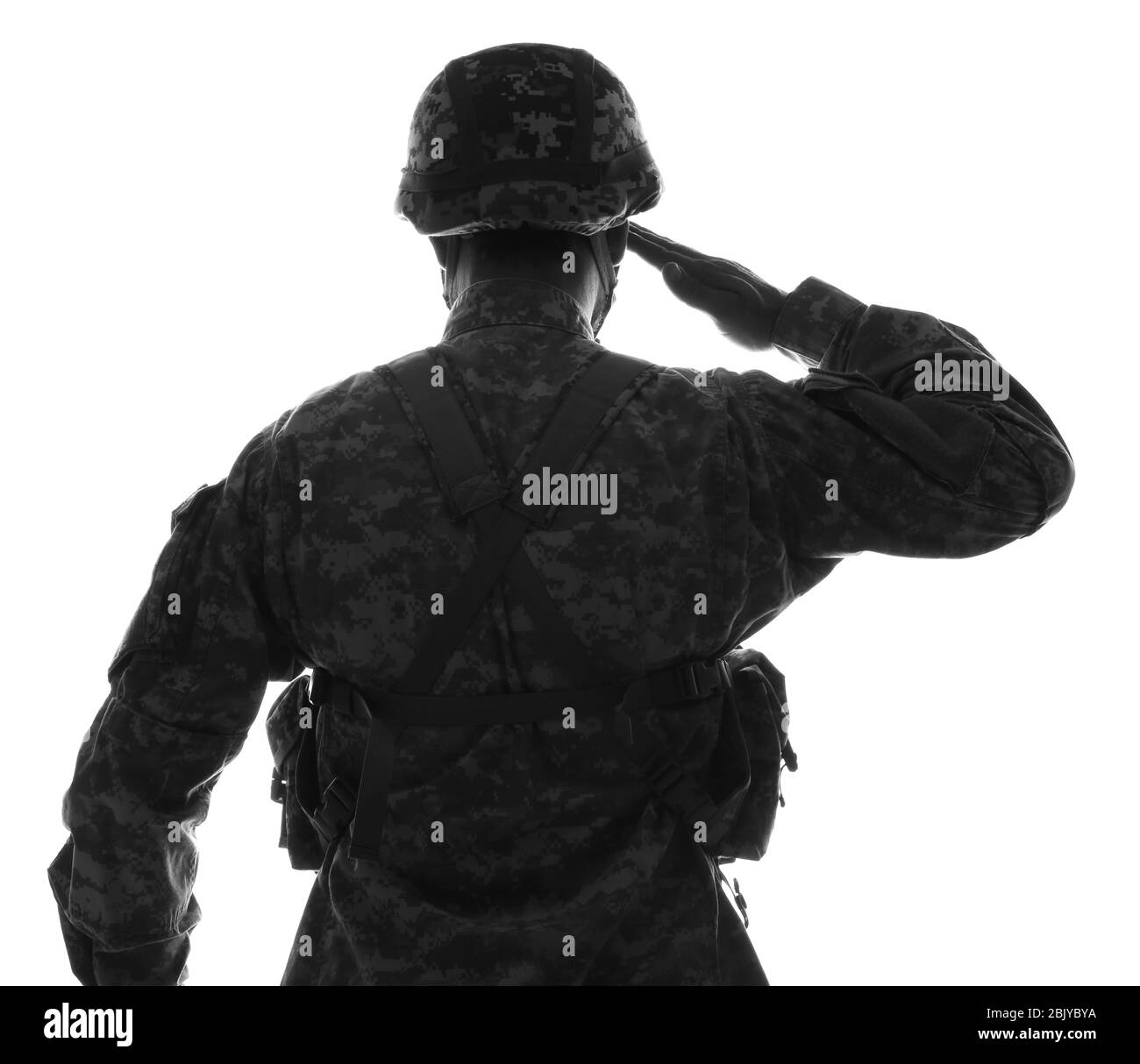 Soldier Salute Silhouette Side