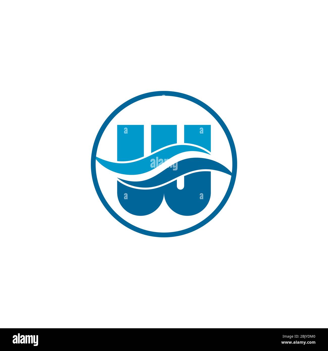 Initial letter W, water wave graphic logo design concept template ...
