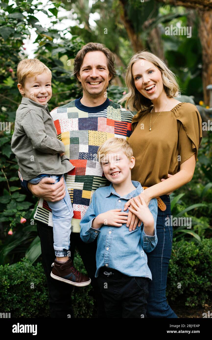 Portrait of family with sons (4-5, 6-7 Stock Photo - Alamy