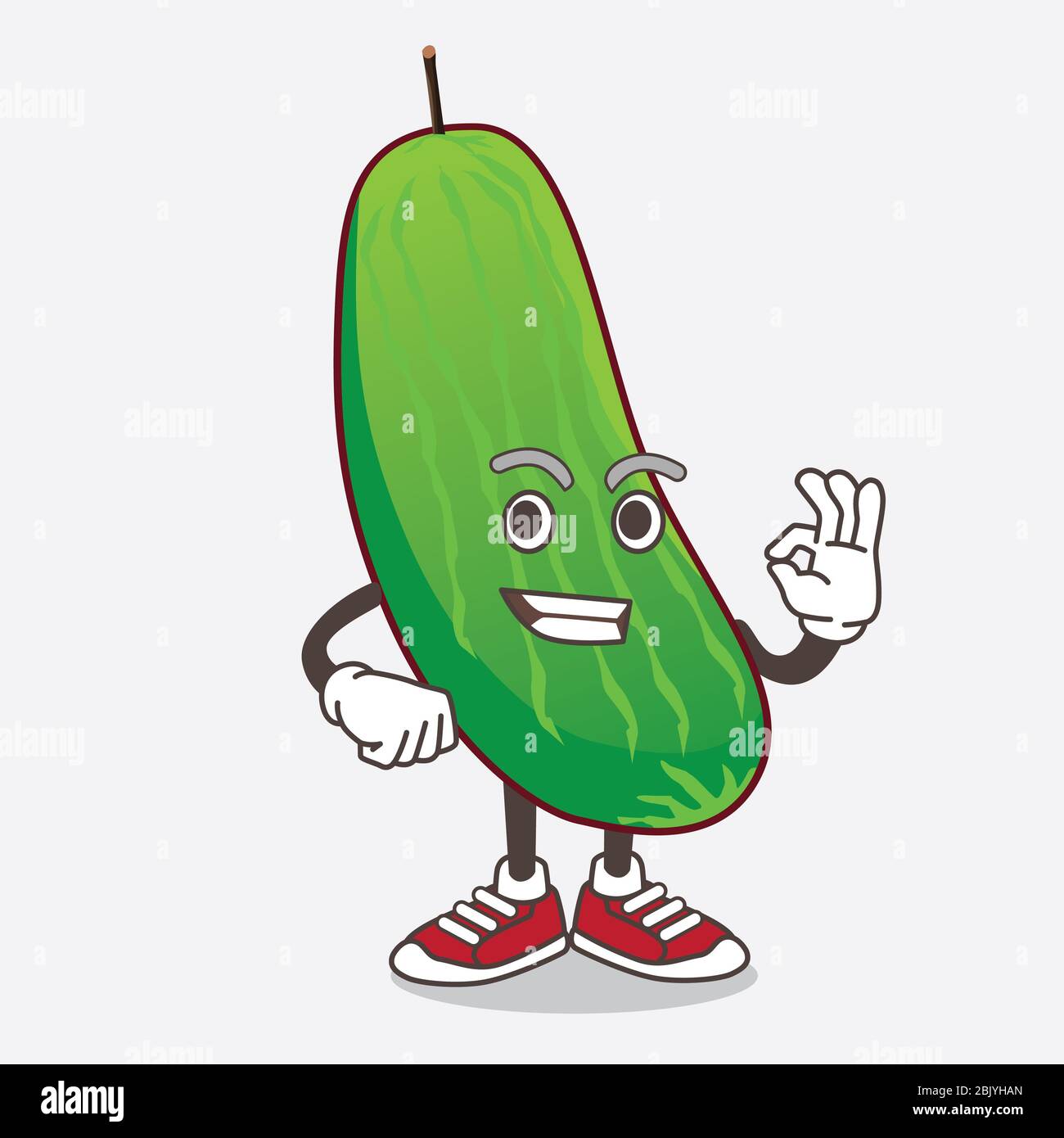 An illustration of Cucumber cartoon mascot character with calling ...