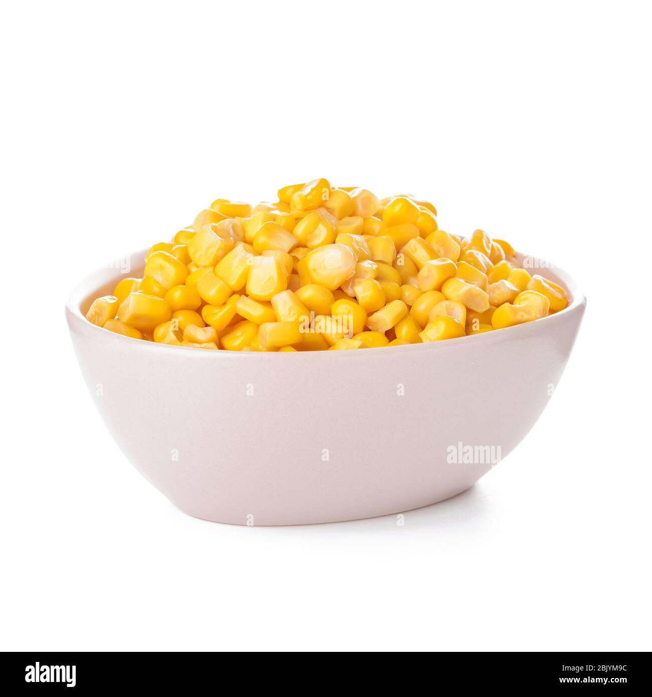 Bowl with corn kernels on white background Stock Photo - Alamy