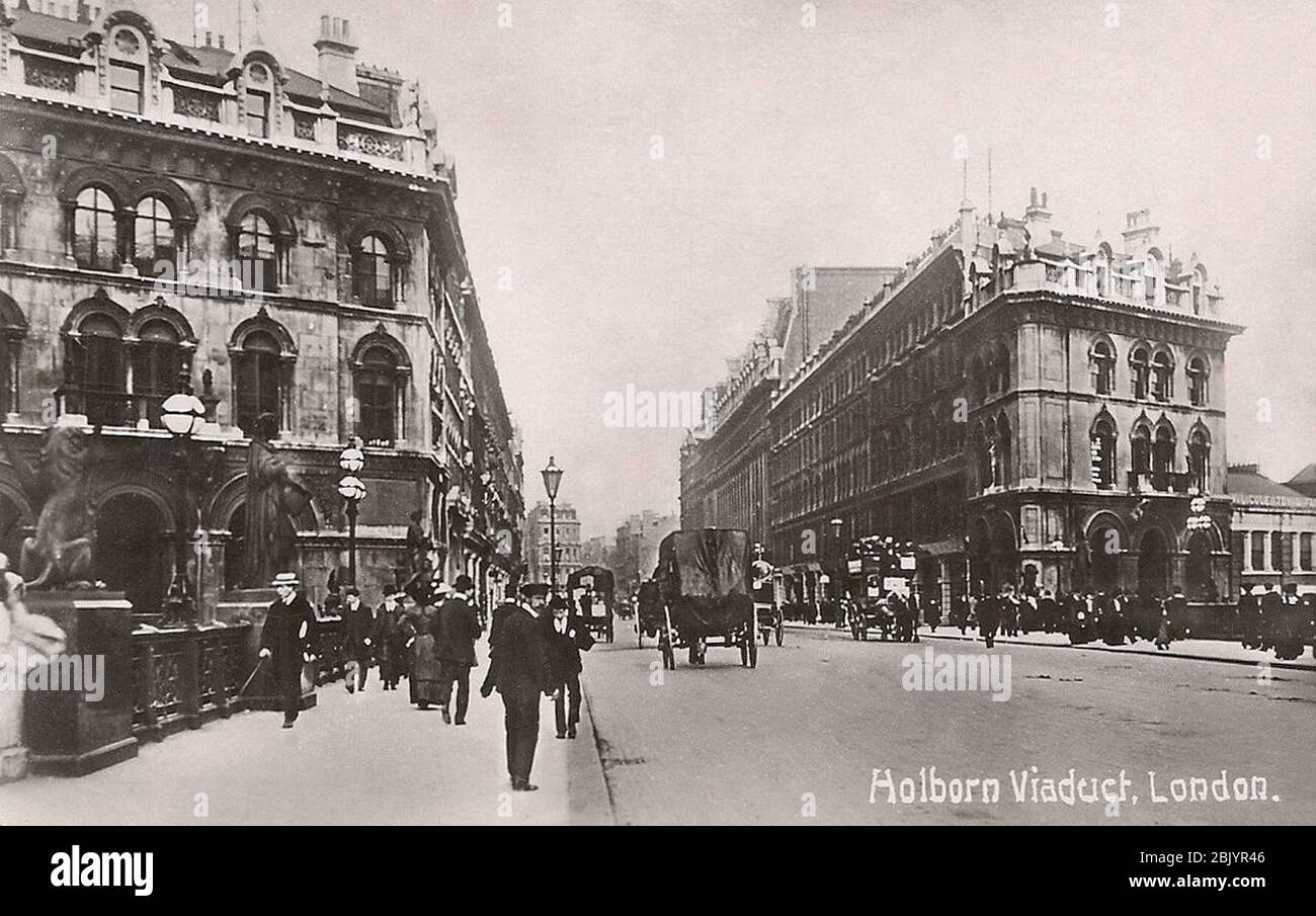 Holborn Viaduct, London England 1901 - 1909 Stock Photo - Alamy