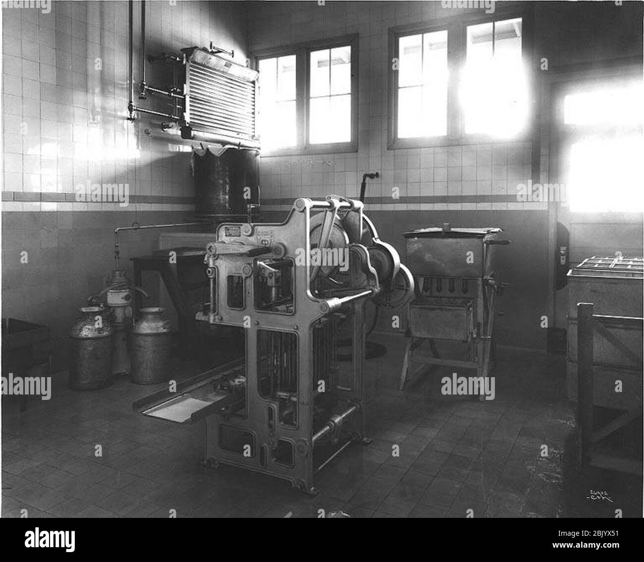 Hollywood Farm, interior of milk bottling department (CURTIS 34 Stock ...