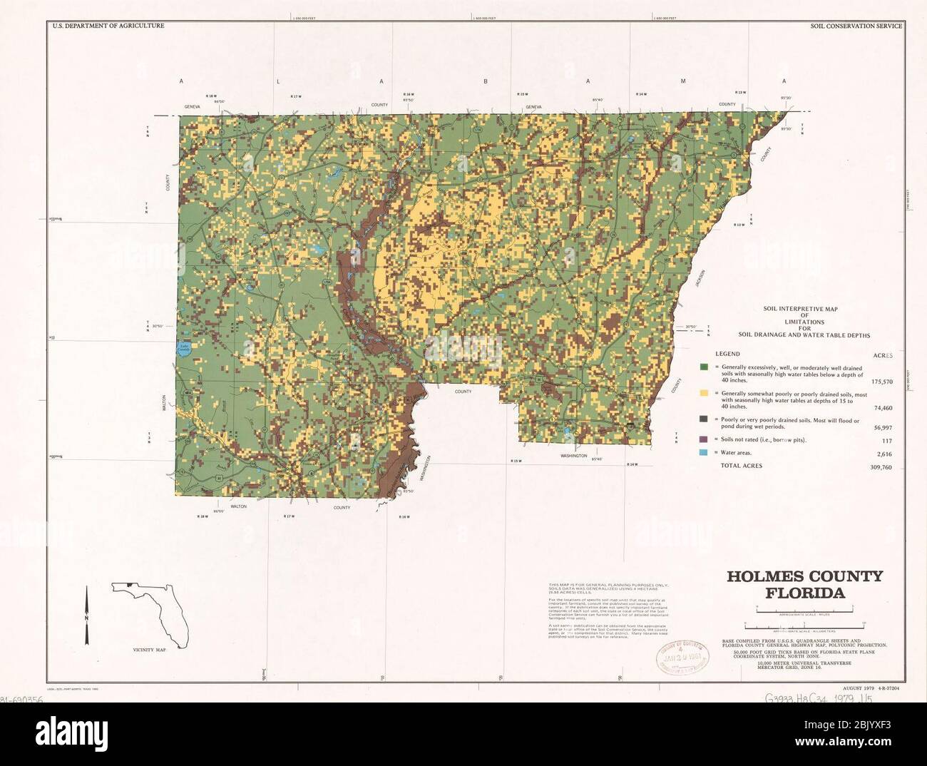 Holmes County, Florida - soil interpretive map of limitations for soil ...