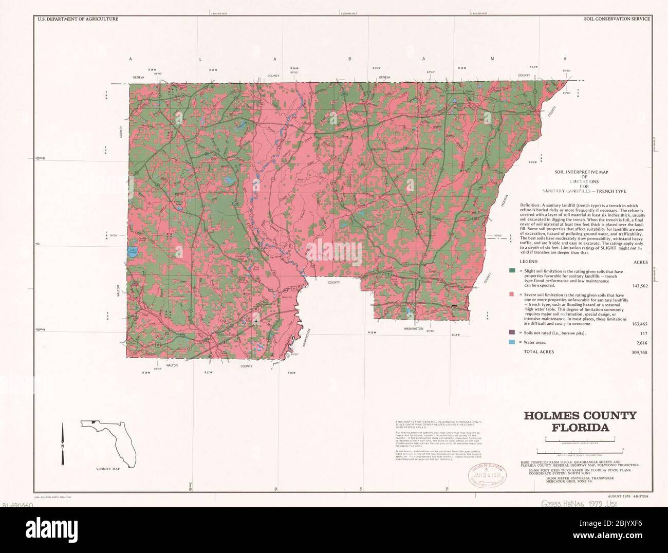 Holmes County, Florida - soil interpretive map of limitations for ...