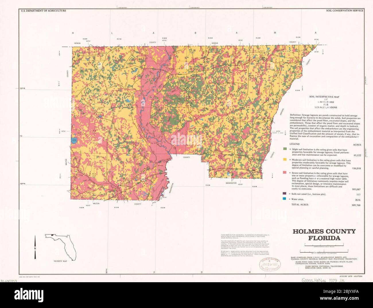 Holmes County, Florida - soil interpretive map of limitations for ...